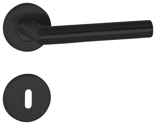 ZWpro BB-320 BB-Garnitur, schwarz matt, TS 37 - 48 mm, Rund-Rosetten mit Rückholfeder auf ZW24 ...